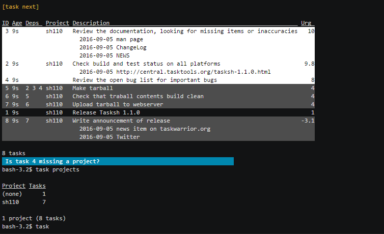 Tasksh首页、文档和下载 - TaskWarrior 的一个 shell - OSCHINA - 中文开源技术交流社区