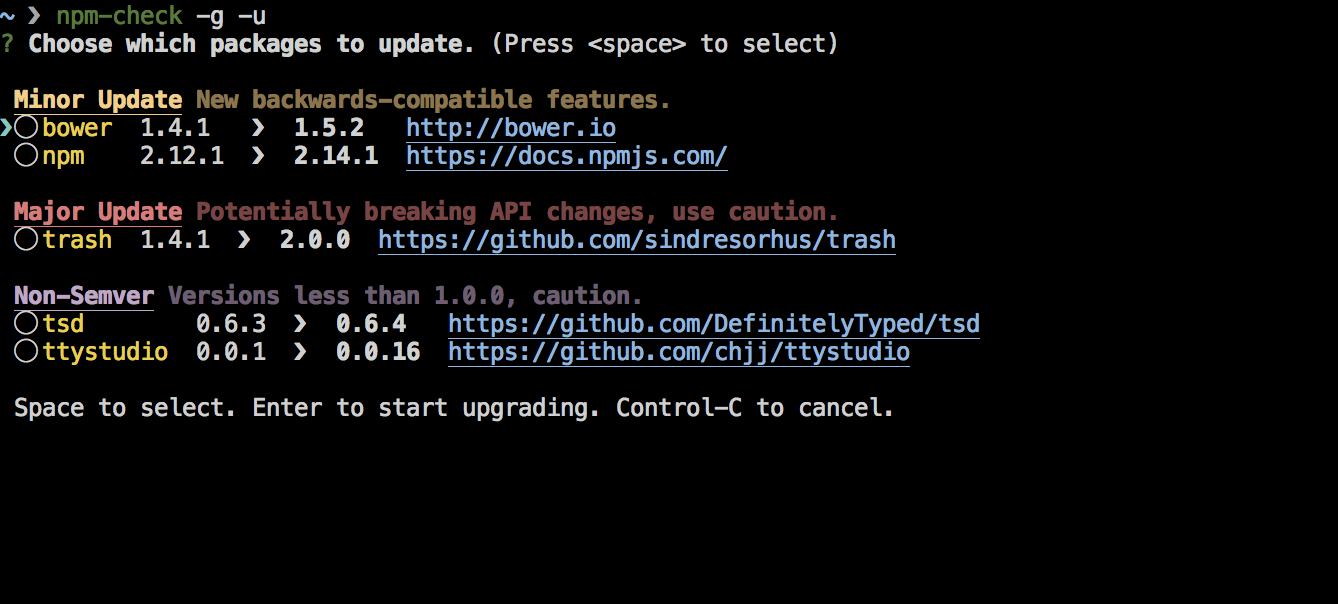 npm-check首页、文档和下载 - npm模块升级工具 - OSCHINA - 中文开源技术交流社区