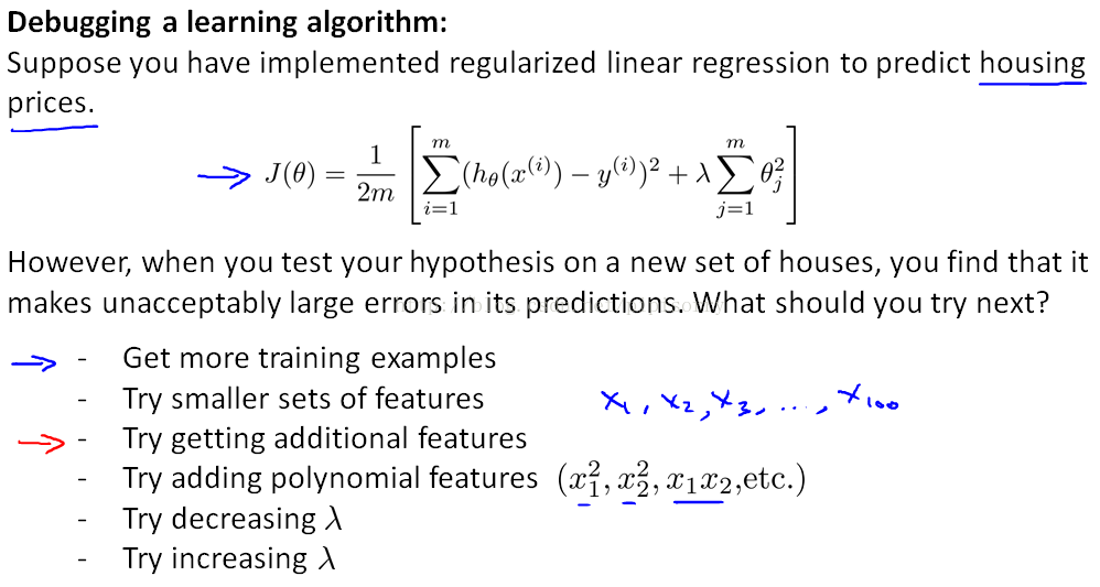 Machine Learning - X. Advice for Applying Machine Learning机器学习算法的诊断和改进 ...