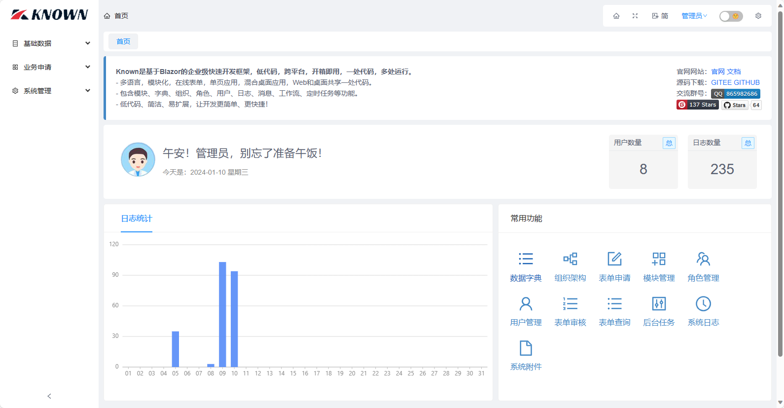 Known首页、文档和下载 - 基于 Blazor 的企业级快速开发框架 - OSCHINA - 中文开源技术交流社区