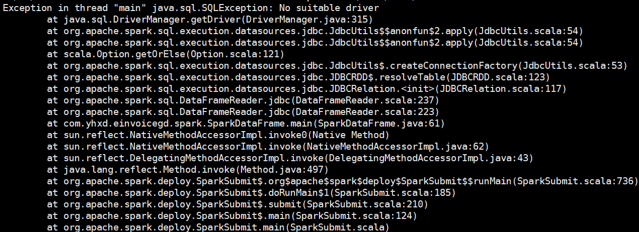 spark-submit java.sql.SQLException: No suitable driver-CSDN博客
