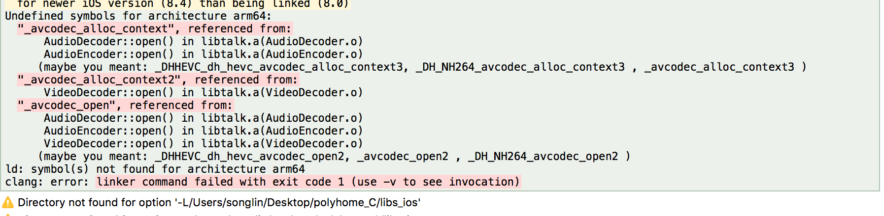 Ios 编译错误 Linker Command Failed With Exit Code 1 Weixin 34396902的博客 Csdn博客