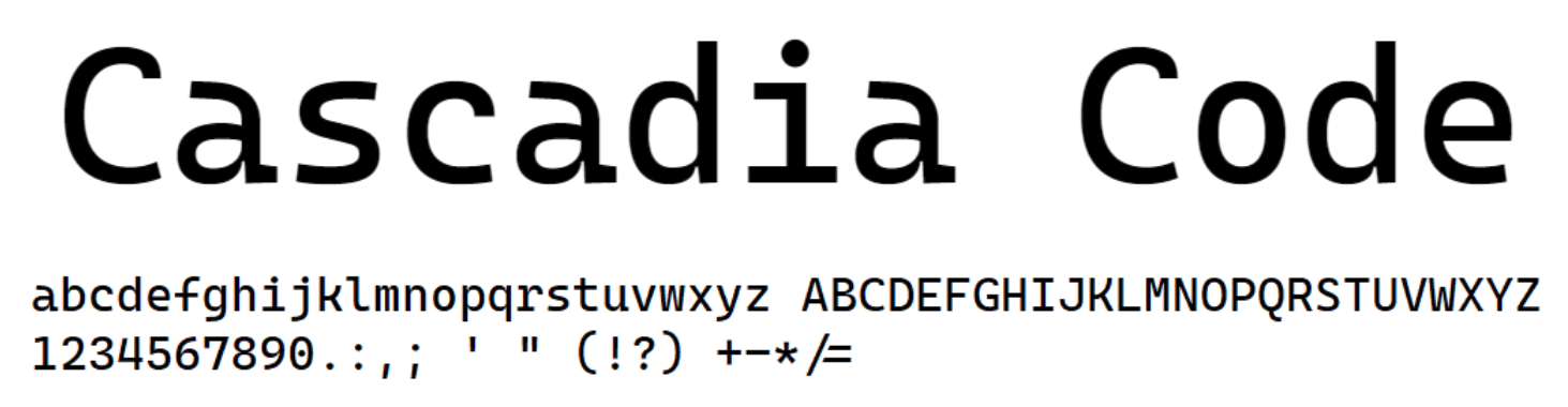 Cascadia Code首页、文档和下载 - 配套 Windows Terminal 的等宽字体 - OSCHINA - 中文开源技术交流社区