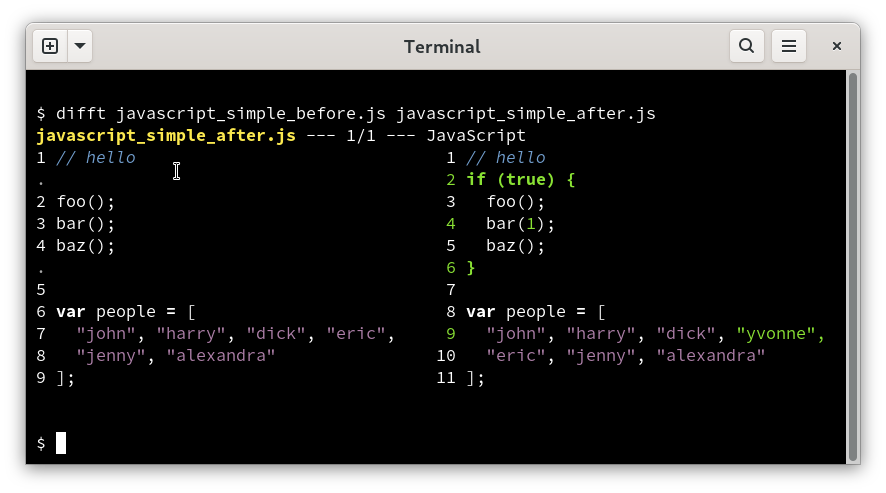 Difftastic首页、文档和下载 - 理解语法的 diff 工具 - OSCHINA - 中文开源技术交流社区