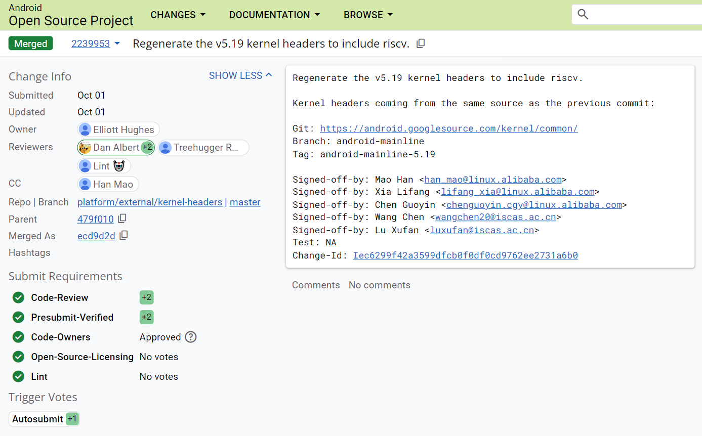 AOSP 合并首个 RISC-V 架构移植相关的代码补丁 - OSCHINA - 中文开源技术交流社区