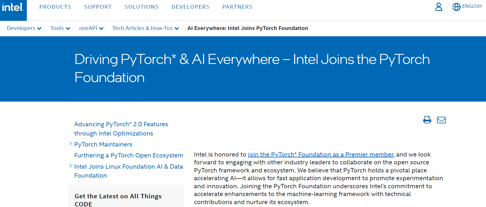 英特尔加入 PyTorch 基金会 - OSCHINA - 中文开源技术交流社区