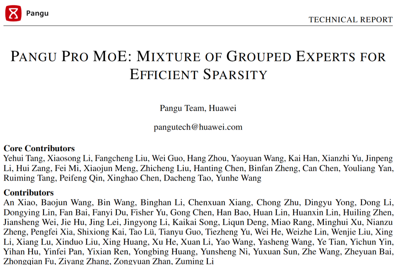 华为公布「盘古 Pro MoE」混合专家模型 - OSCHINA - 中文开源技术交流社区
