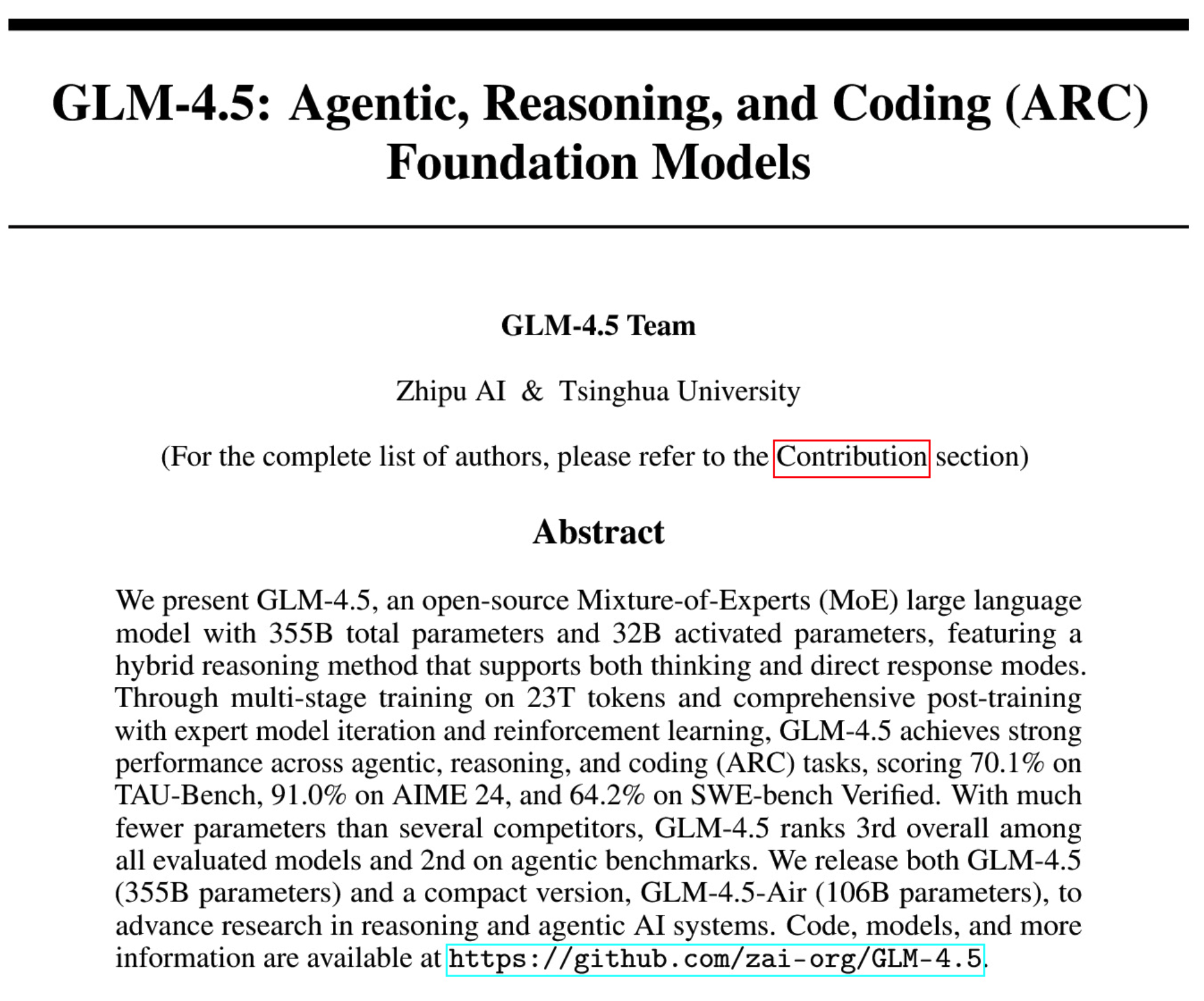 智谱 AI 发布 GLM-4.5 技术报告 - OSCHINA - 中文开源技术交流社区